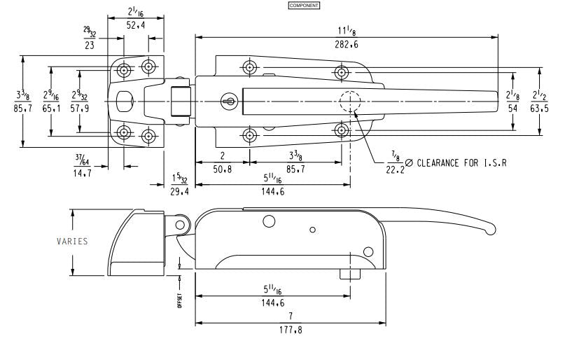 Kason 56 Series Walk-In Safety Latch Complete Set Kason Latches ...